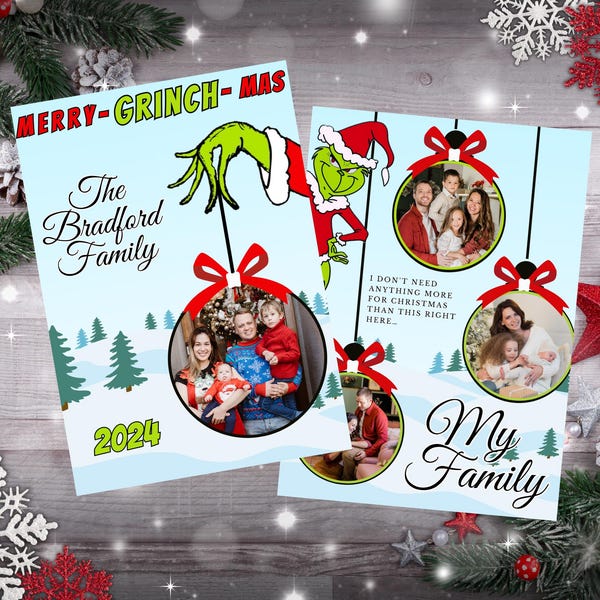 Grinch Christmas Card - Etsy
