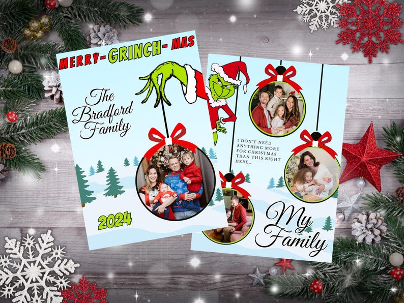 Editable Grinchmas Holiday Photo Card | Festive Christmas Photography ...
