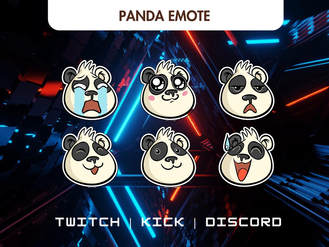 6 Panda Emotes Bundle | Twitch, Discord, Youtube | Cute Panda Facial ...