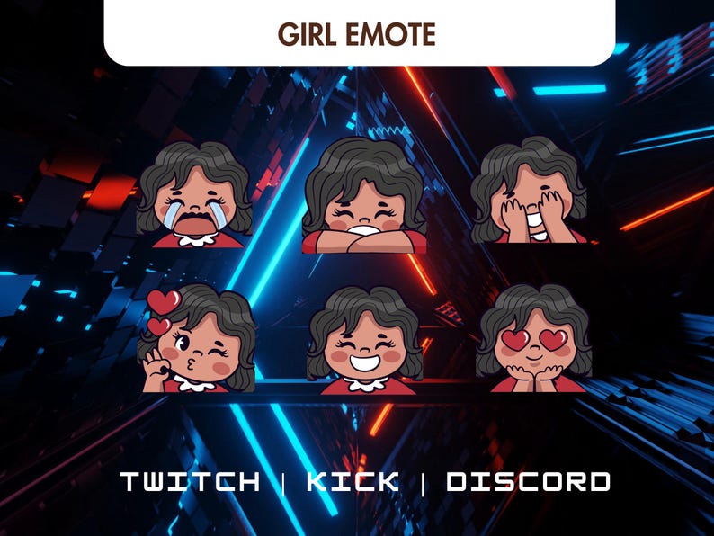 Cute Girl Emotes Bundle | Static Chibi Emojis for Twitch & Discord ...