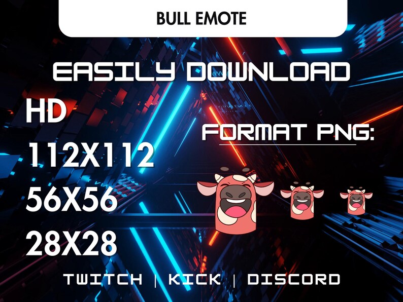 6 Static Bull Emotes Bundle Pack - Twitch, Youtube, Discord | Animal ...