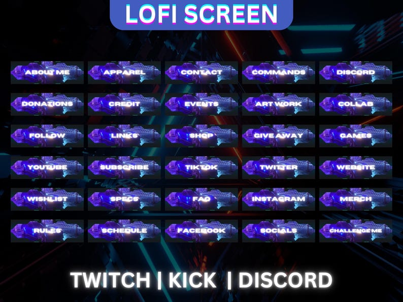 Twitch Lofi Sports Car Animated Stream Package | Twitch Overlay ...