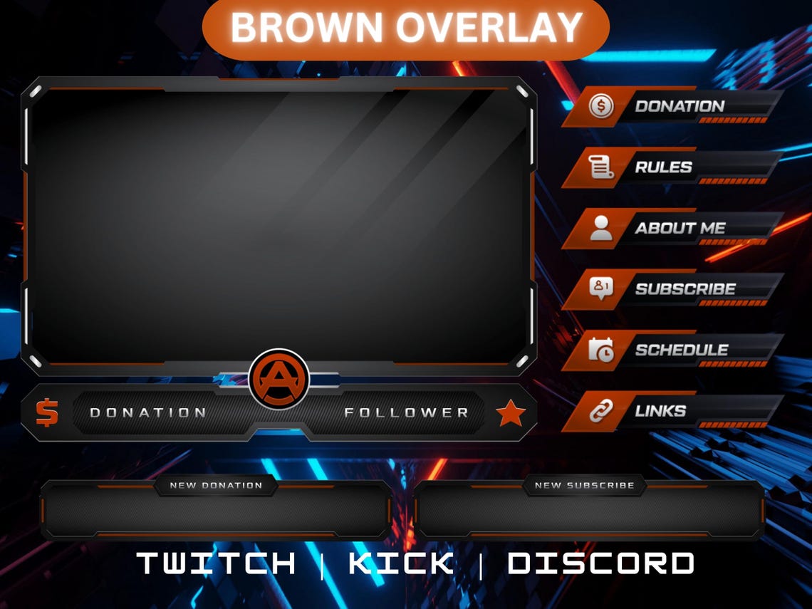 Brown Streaming Overlay Bundle | Twitch Overlay Kit | Static Stream ...