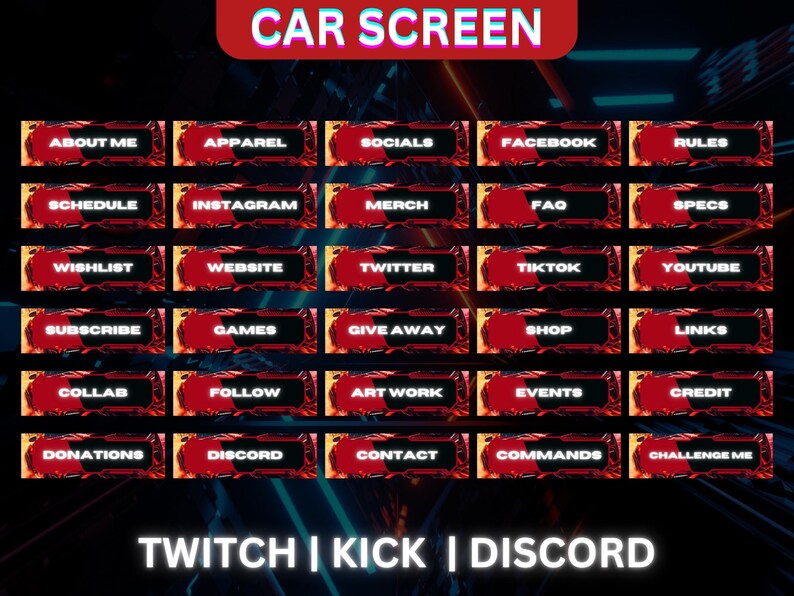 Twitch Sports Car Stream Package | Animated Car Stream Overlays ...