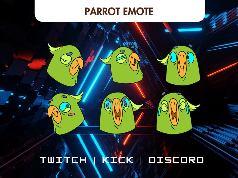 6 Twitch Parrot Emotes Bundle | Instant Digital Download | Twitch ...