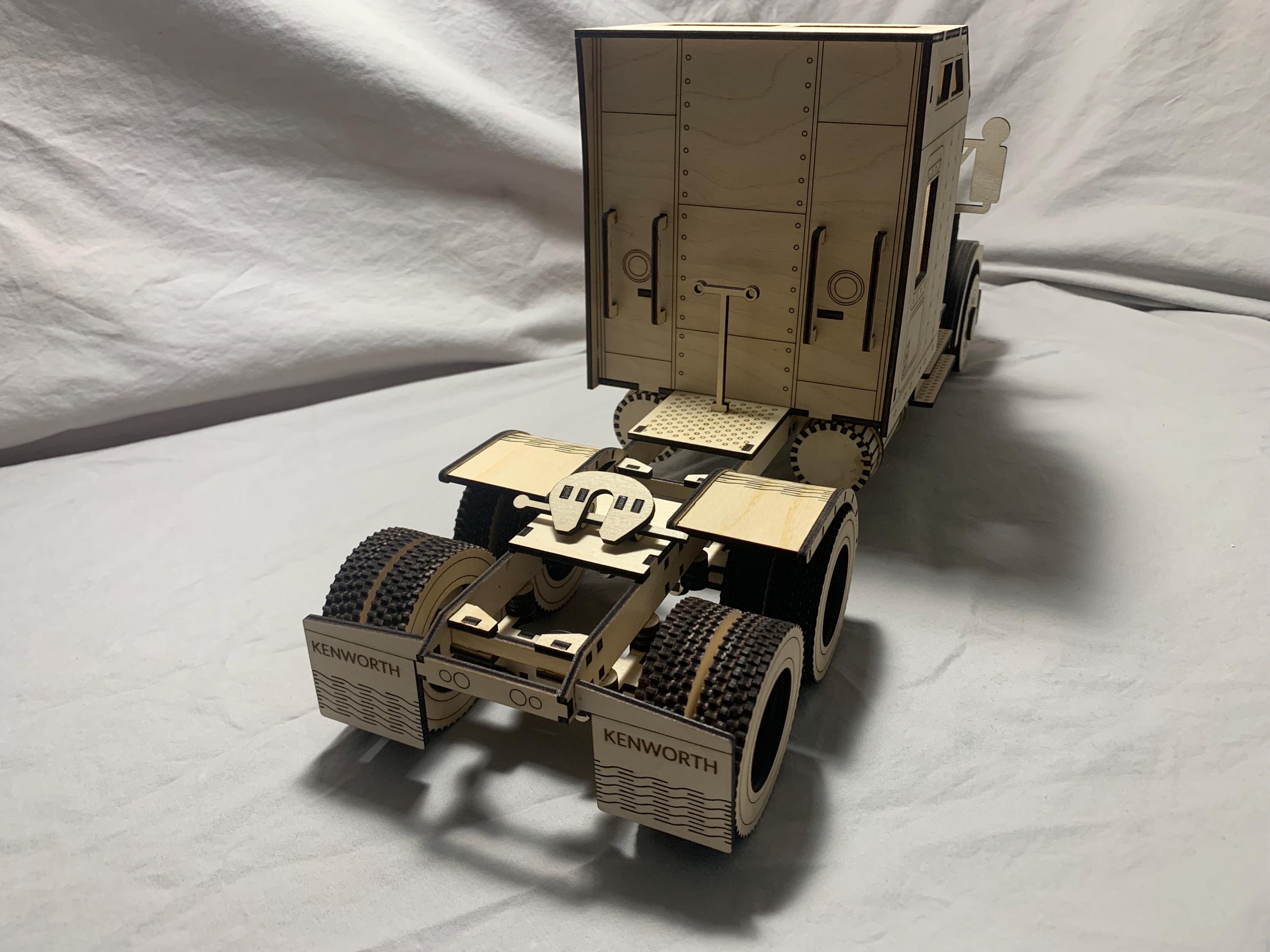 Kenworth W900L Semi Tractor With Sleeper Cab. Laser Cut File ...