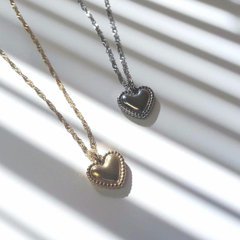 Classical Heart Romantic Pendant Necklace 18k Plated Stainless Steel ...