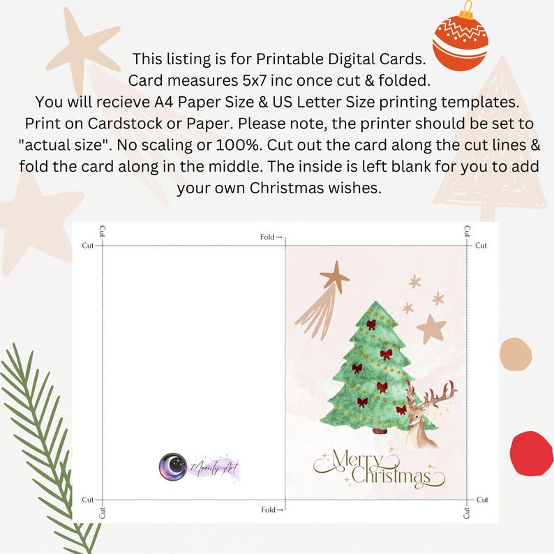 Christmas Cards Pack Printable Greeting Cards Set of 8 Holiday Cards ...