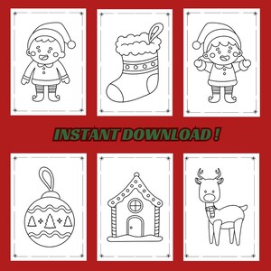 Christmas Coloring Book for Kids 20 Pages - Etsy