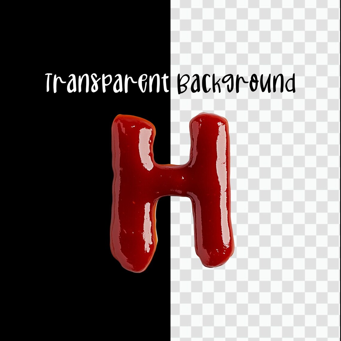 Ketchup Letter Clipart PNG Designs Bulletin Condiment Alphabet Squirted ...