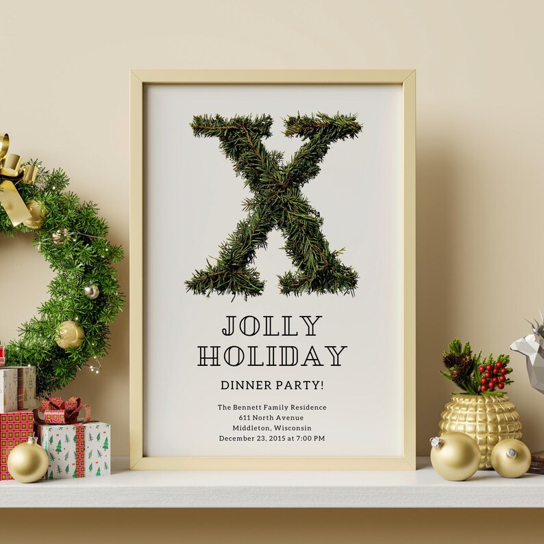 Christmas Floral Alphabet PNG Clipart: Holiday Letters (digital ...