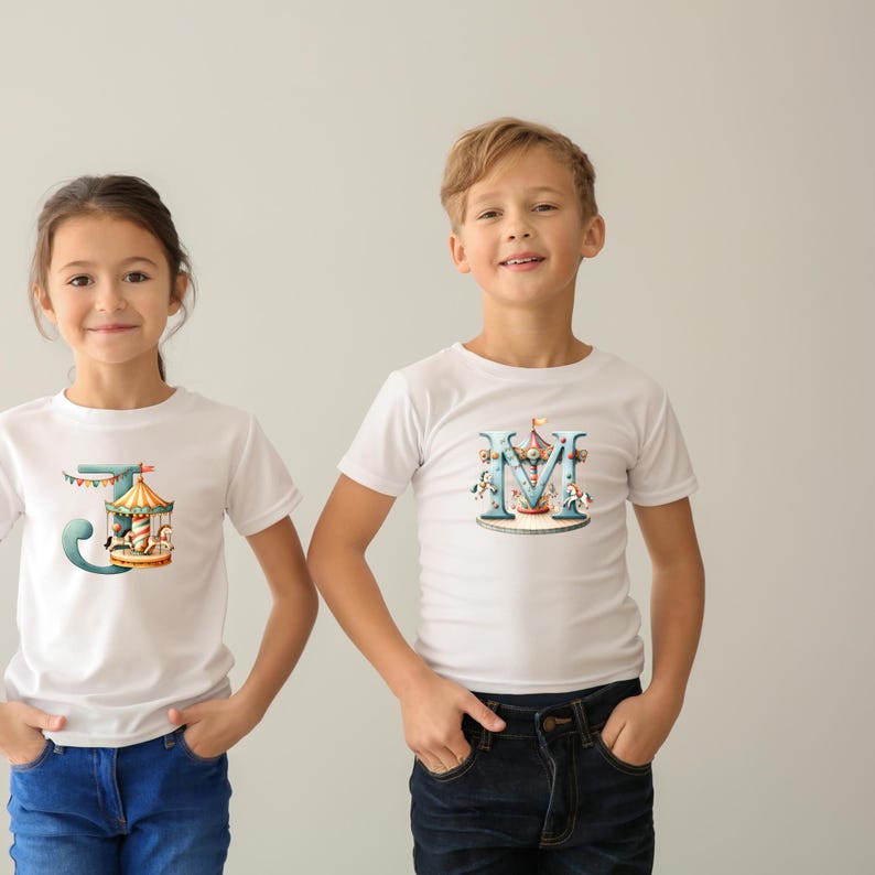 Merry-go-round Alphabet Clipart, Carnival Letters PNG Designs, Vintage ...