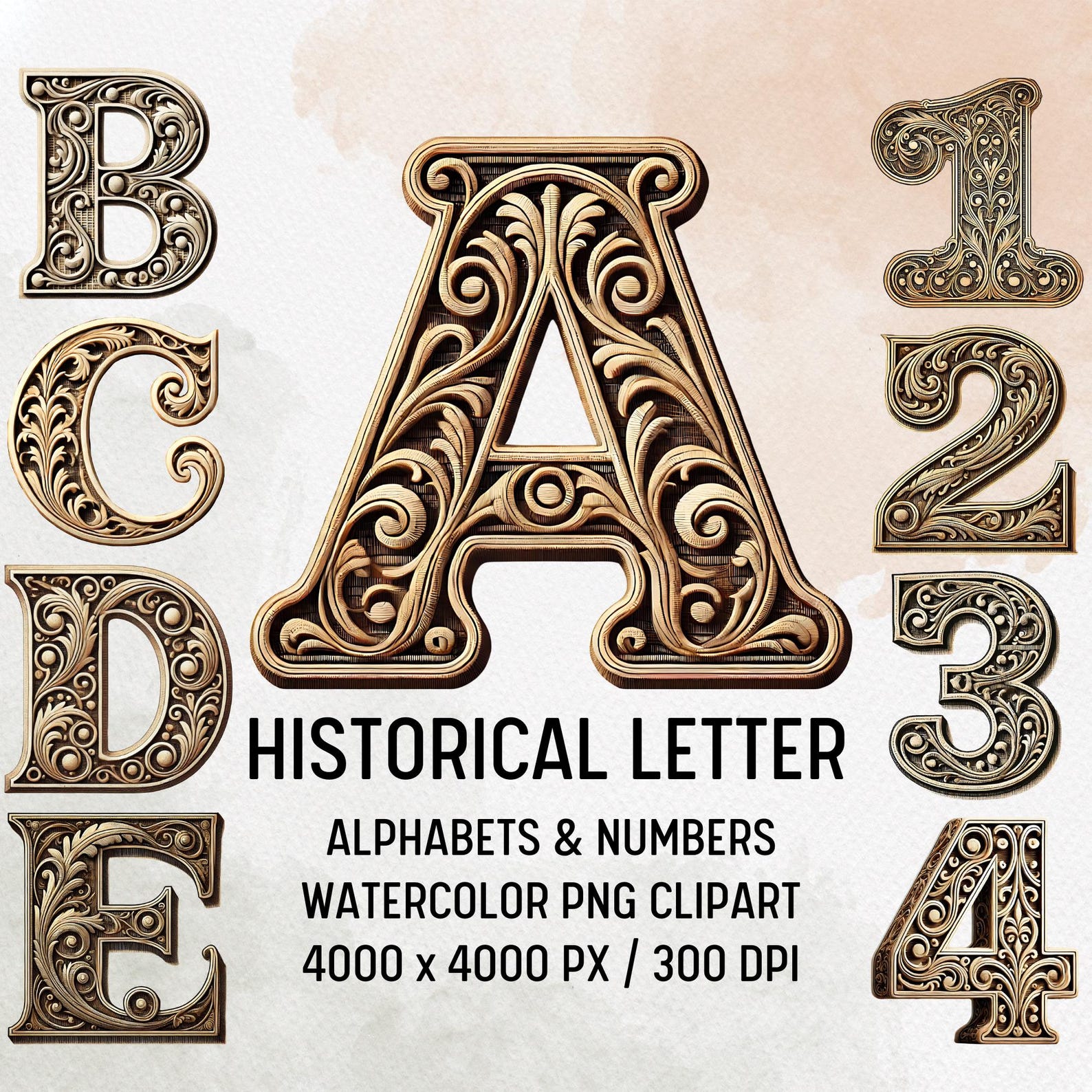 Historical Typography, Vintage Lettering PNG Designs, Retro Font, Old ...