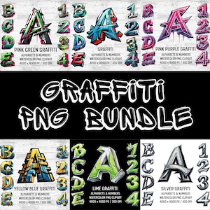 Graffiti Alphabet PNG Bundle: Urban Font Designs (digital Download) - Etsy