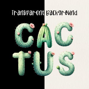 Cactus Alphabet Clipart: Desert Plant Font (PNG Digital Download) - Etsy