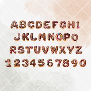 Chocolate Alphabet Clipart Bundle: Dessert Font PNG (digital Download ...