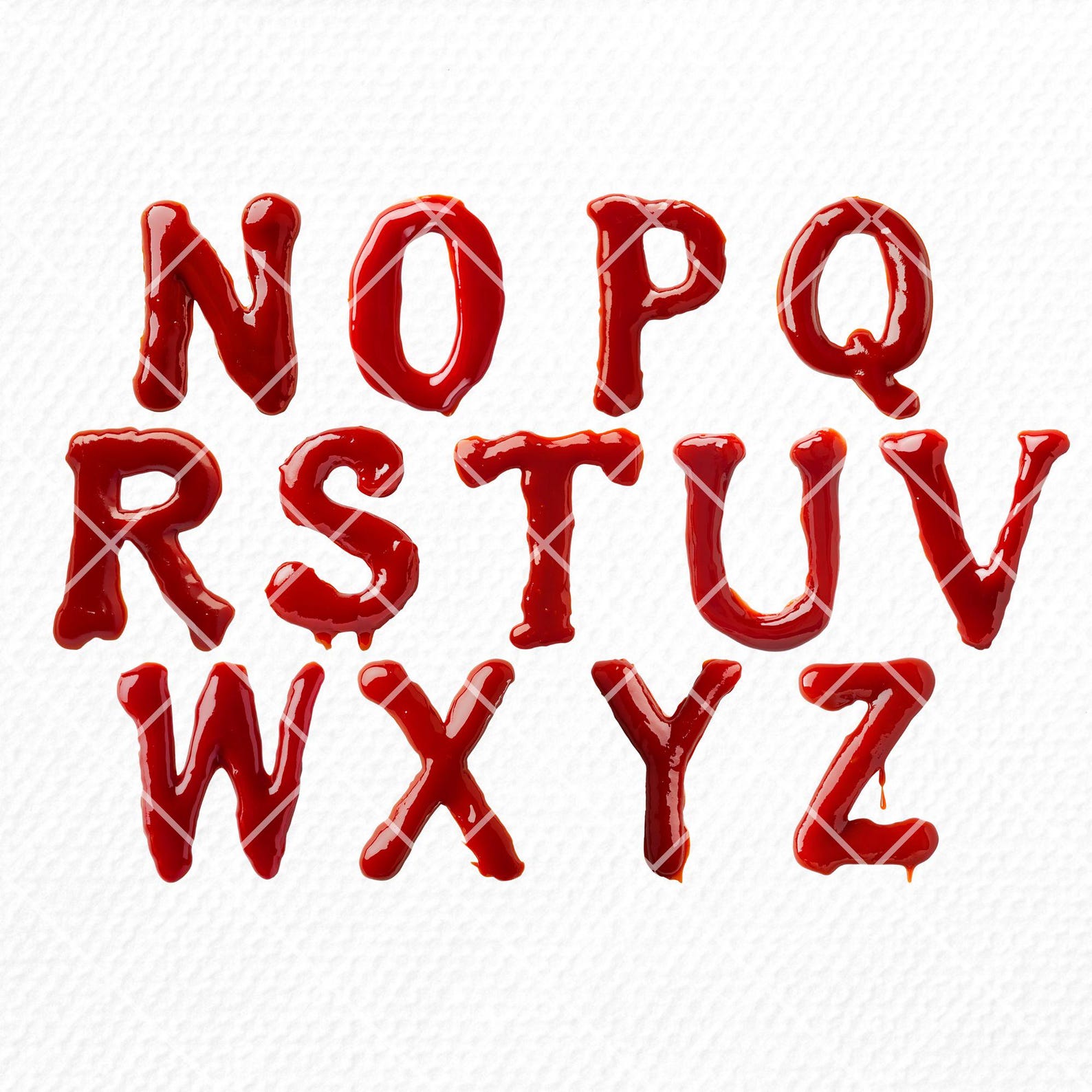 Ketchup Letter Clipart PNG Designs Bulletin Condiment Alphabet Squirted ...