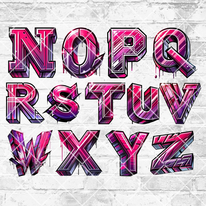 Dripping Graffiti Font: Urban PNG Alphabet (digital Download) - Etsy