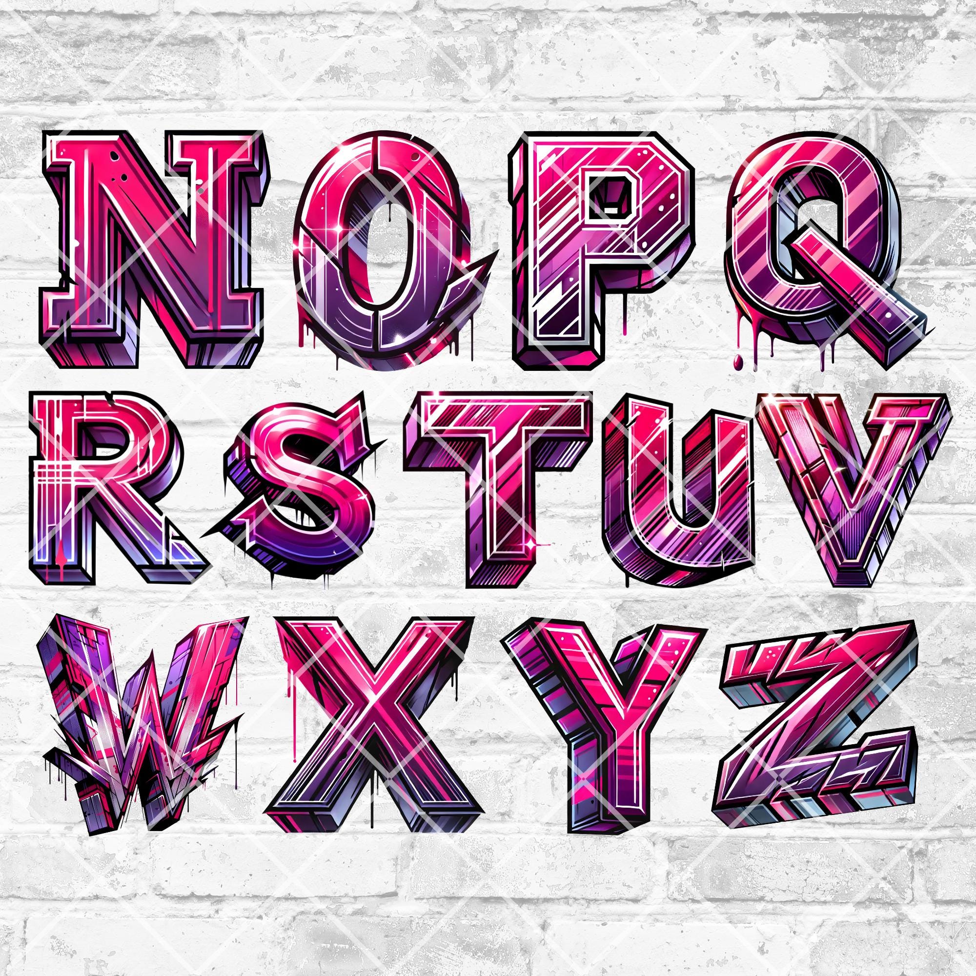 Dripping Graffiti Font: Urban PNG Alphabet (digital Download) - Etsy
