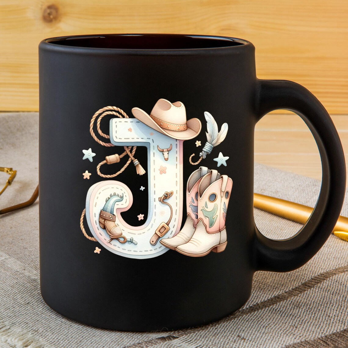 Cowboy Alphabet Clipart, Western Rodeo Letters PNG Designs, Rustic Wild ...