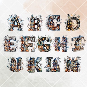 Halloween Letters Halloween Haunted House Clipart Halloween Font Spooky ...