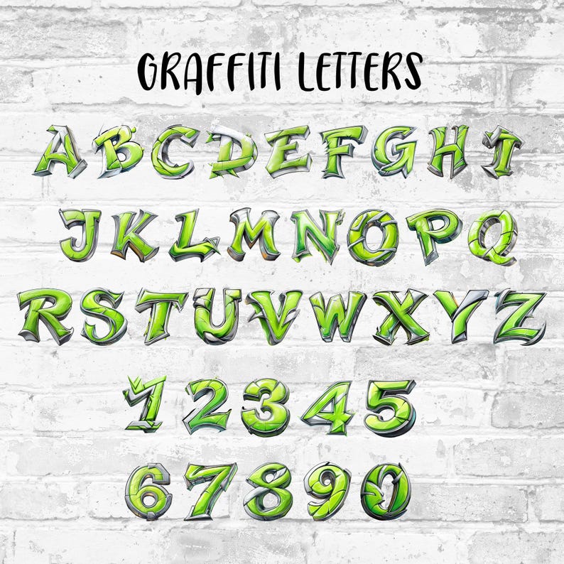 Graffiti Alphabet PNG Bundle: Urban Font Designs (digital Download) - Etsy