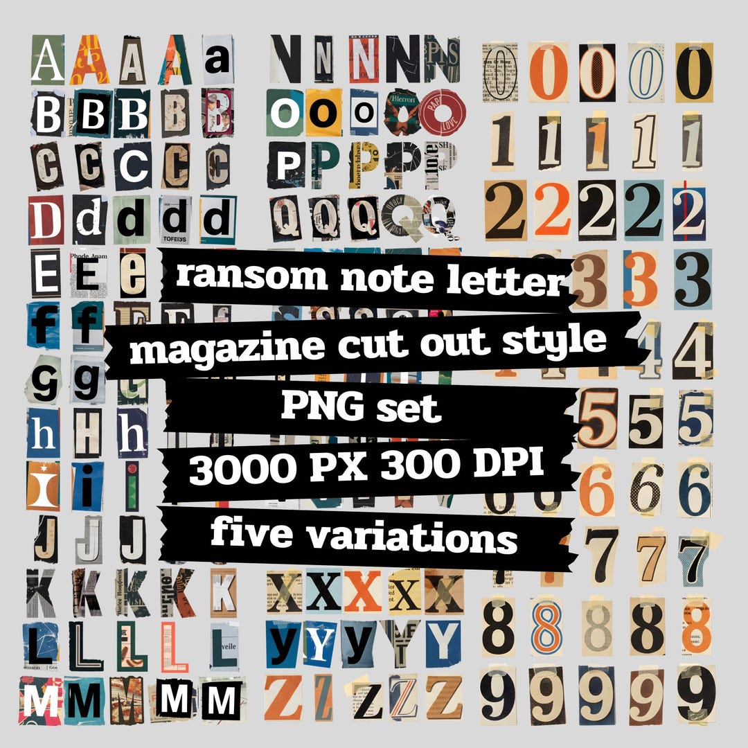 Ransom Note Letters PNG Magazine Cutouts Scrapbook Alphabet Images Junk ...