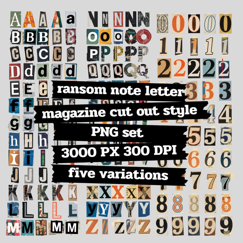 Cutout Magazine Letters - Etsy