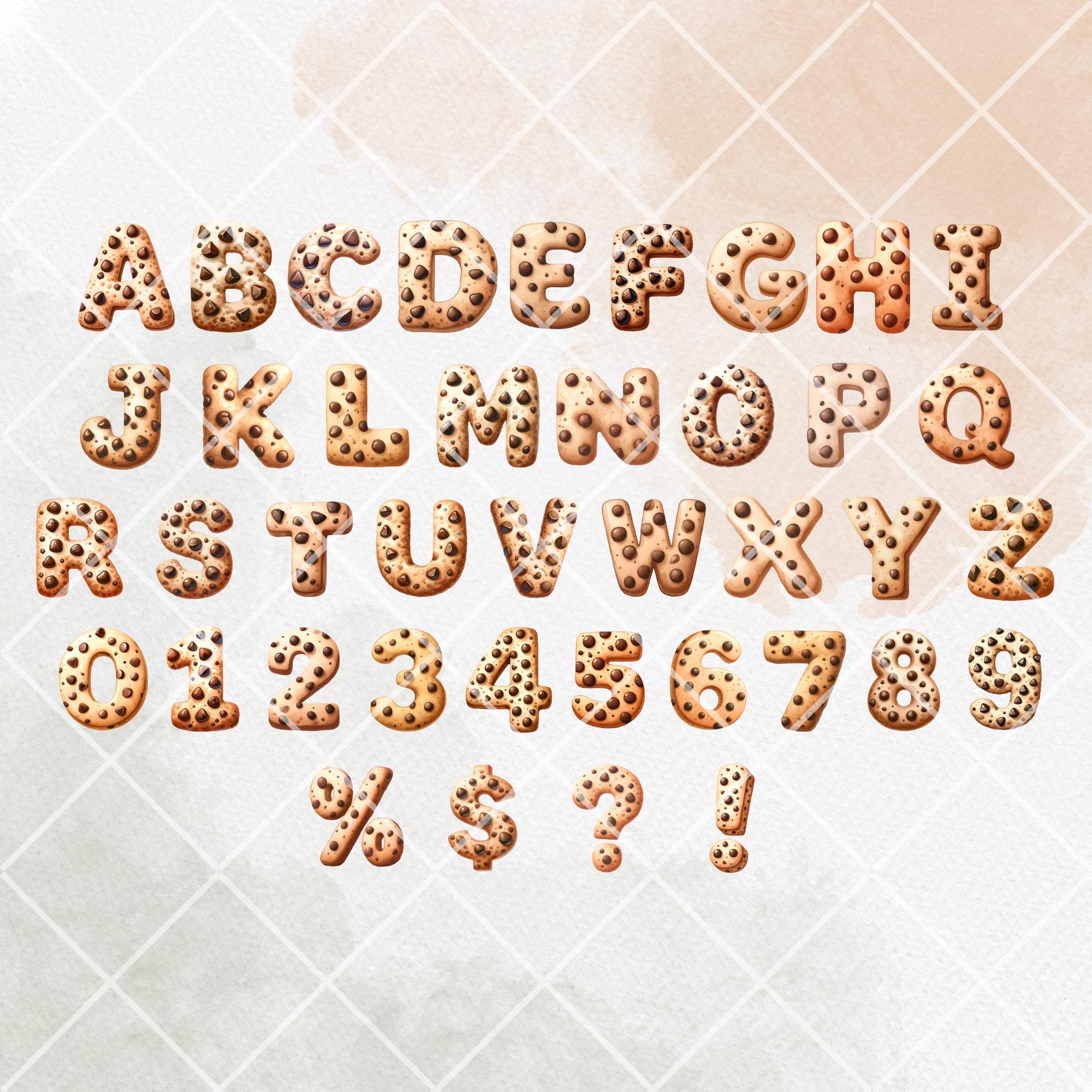 Chocolate Alphabet Clipart Bundle: Dessert Font PNG (digital Download ...