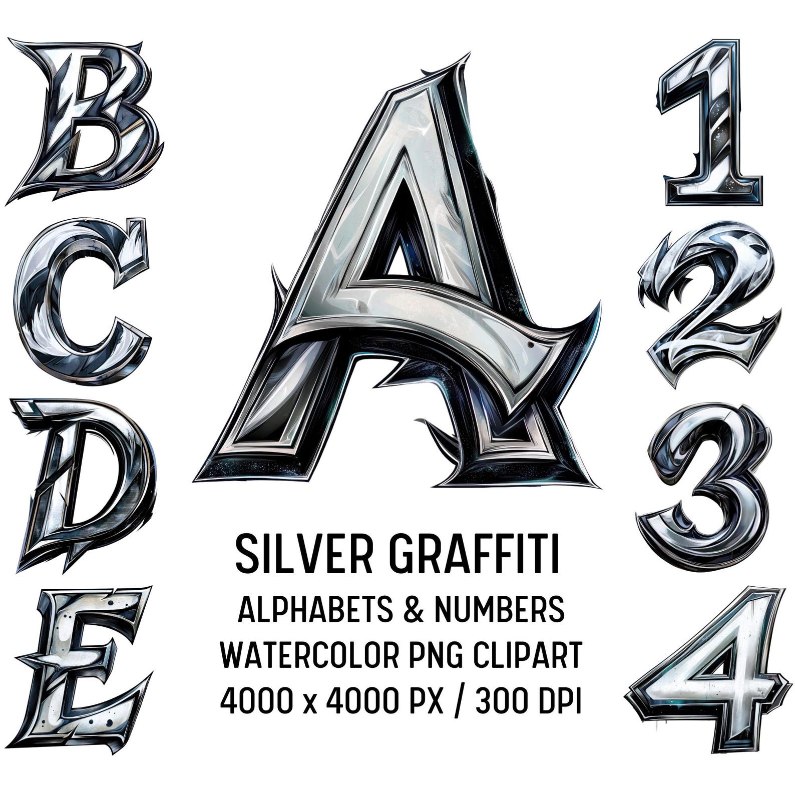 Dripping Graffiti Font: Urban PNG Alphabet Designs (digital Download ...