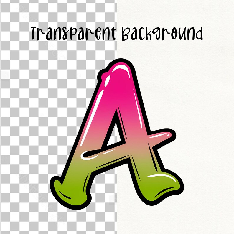 Pink-green Graffiti Alphabet: Urban PNG Designs (digital Download) - Etsy