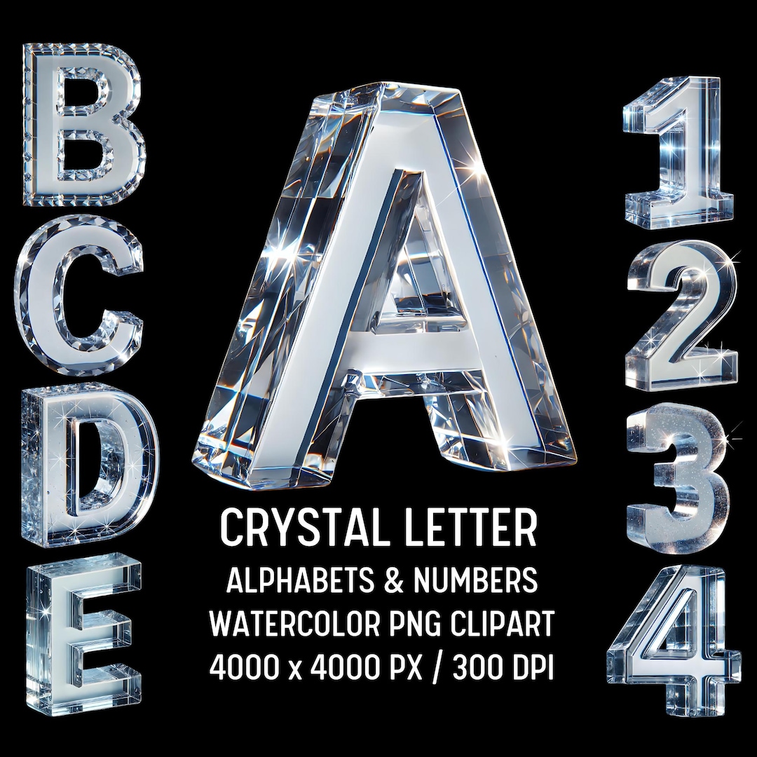 Crystal Alphabet, Sparkling Gem Letters PNG Designs, Transparent ...
