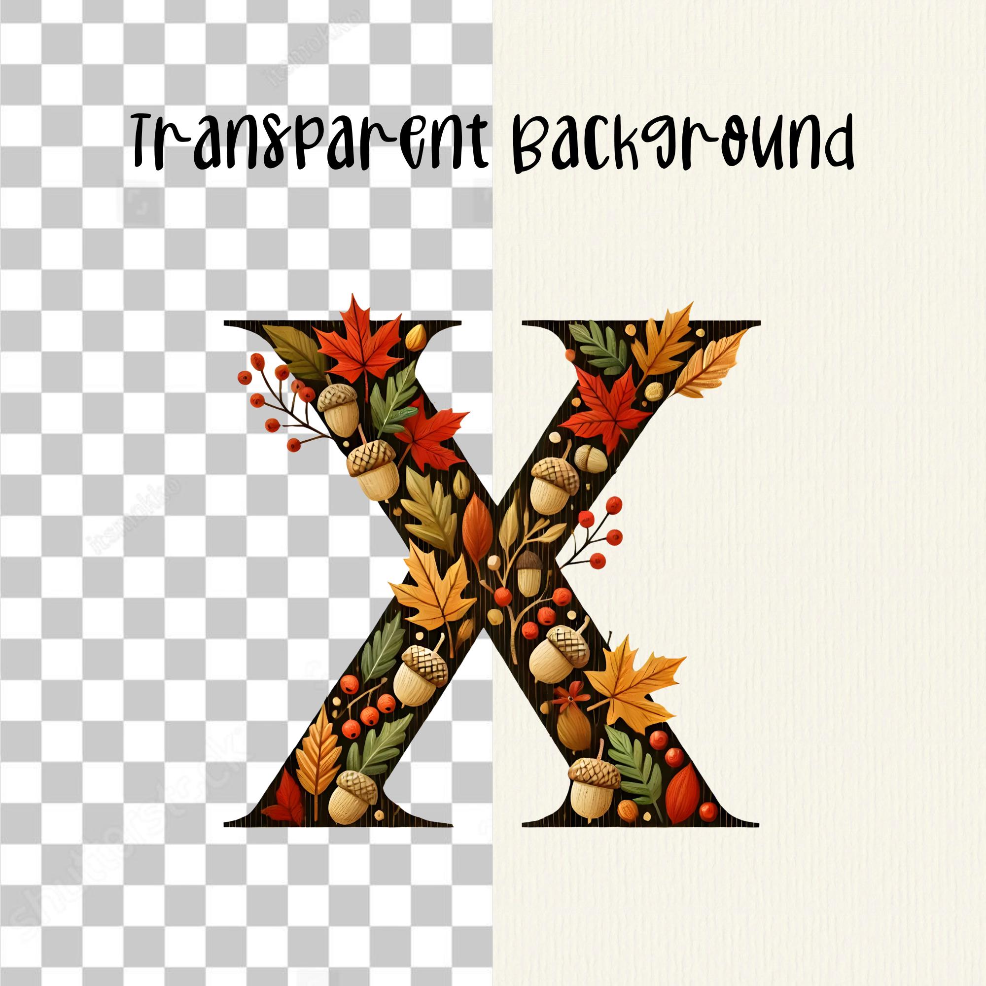 Watercolor Fall Alphabet, Numbers PNG, Autumn Leaves Clipart (digital ...