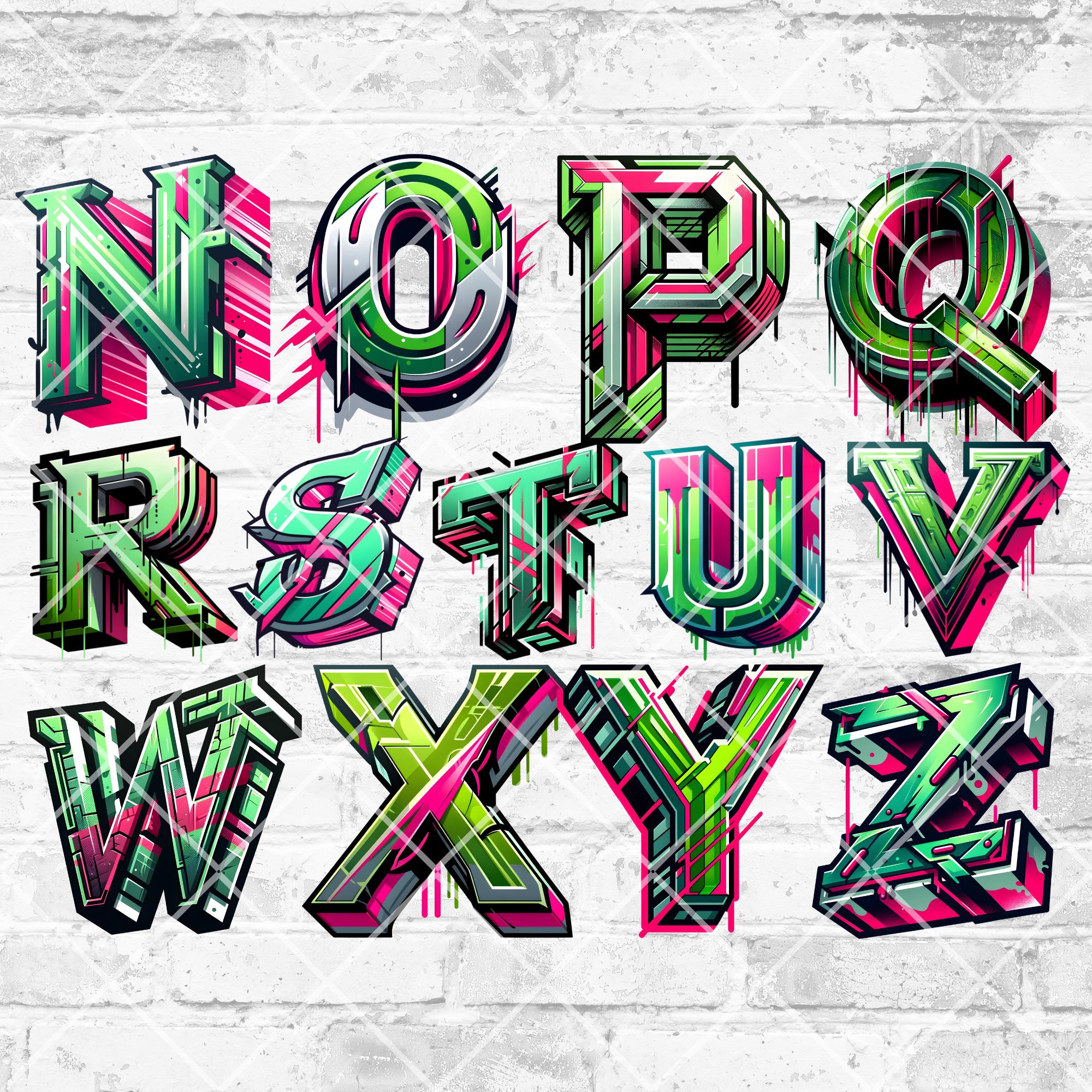 Graffiti Alphabet PNG: Urban Dripping Font (digital Download) - Etsy