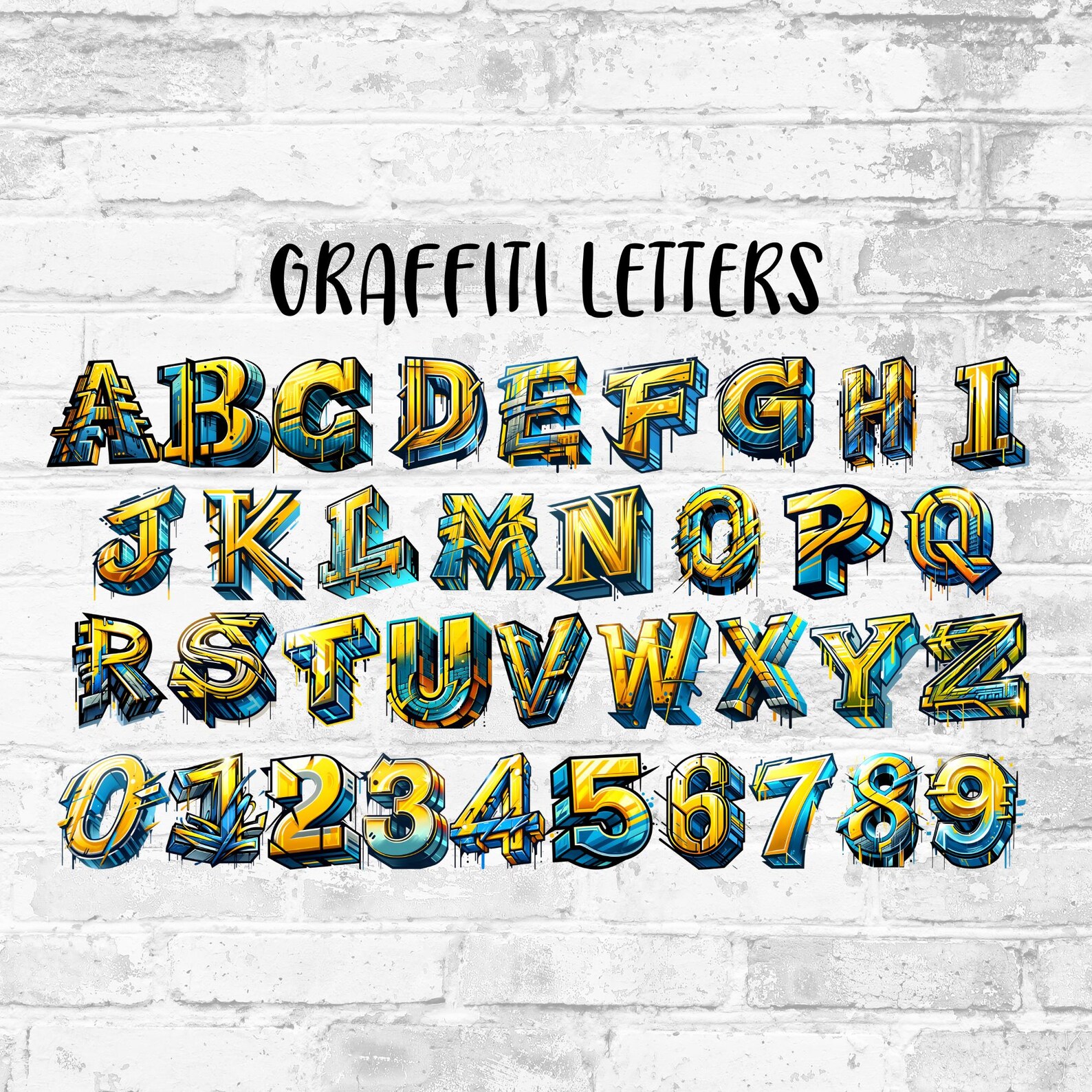 Graffiti Alphabet PNG Bundle: Urban Font Designs (digital Download) - Etsy