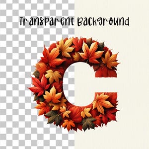 Autumn Maple Leaf Alphabet Clipart: Watercolor PNG Designs (digital ...
