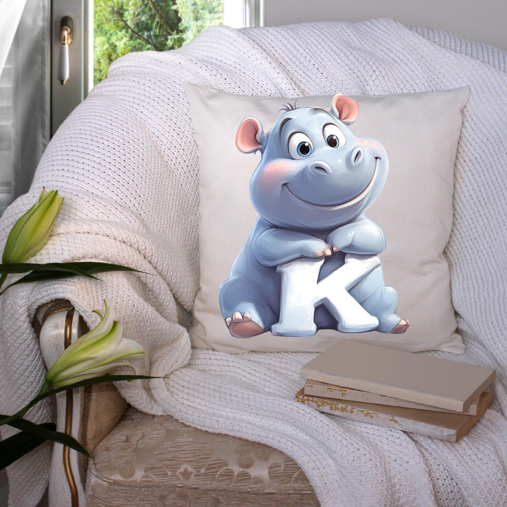 Cute Baby Hippo Alphabet Clipart, Adorable Hippo Letters PNG ...