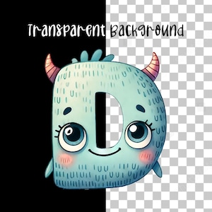 Monster Alphabet Clip Art, Watercolor Letters for Kids, Teachers ...