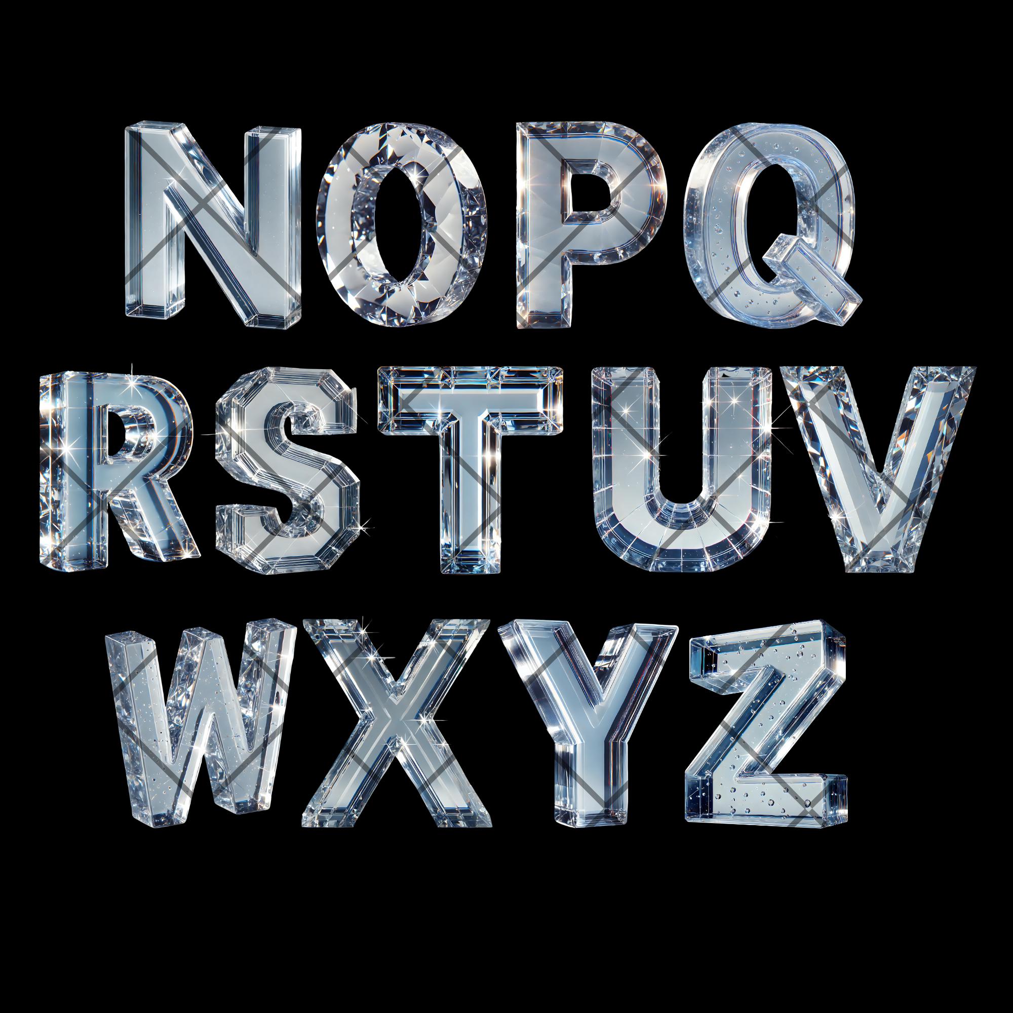 Crystal Alphabet, Sparkling Gem Letters PNG Designs, Transparent ...