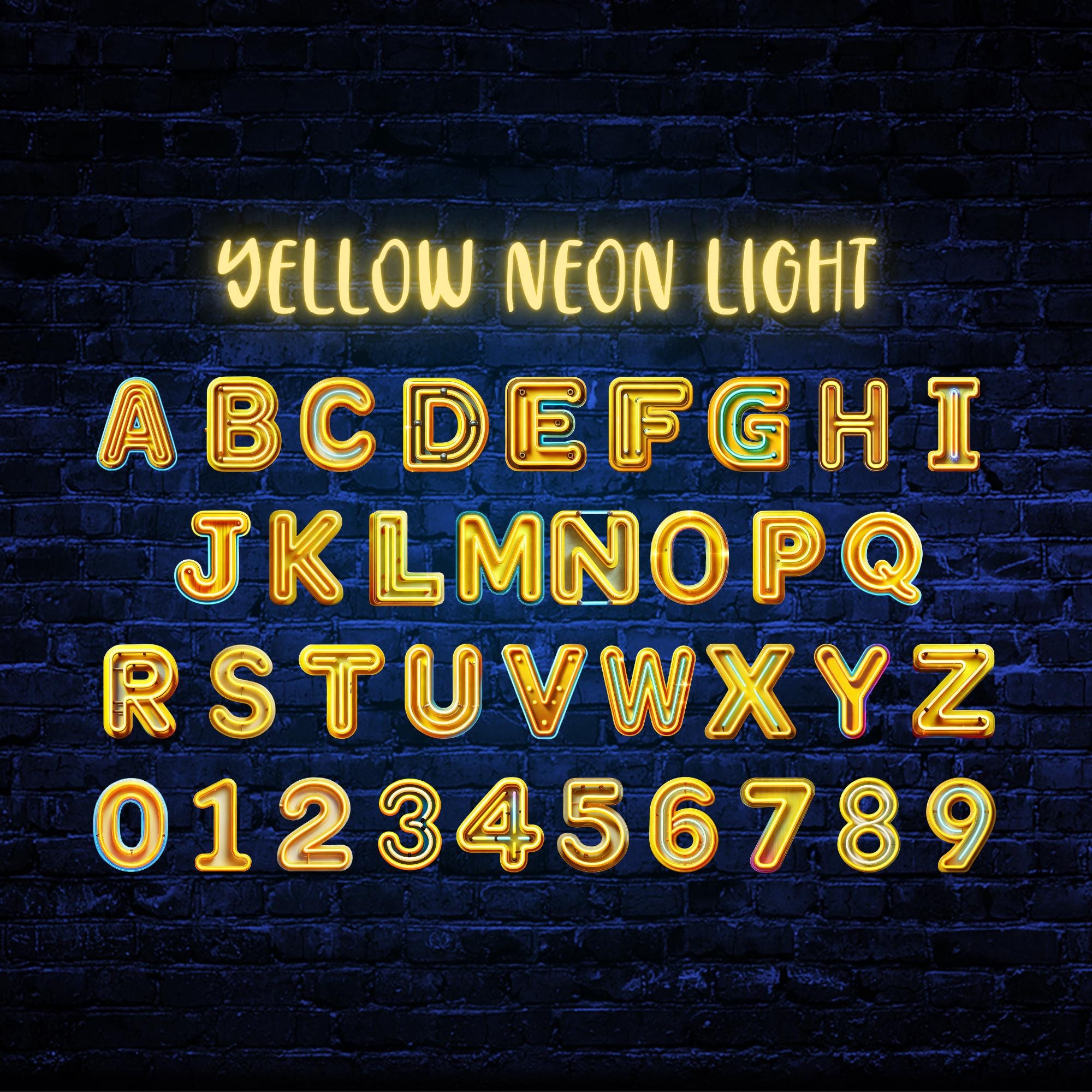 Neon Alphabet Clipart Bundle, Neon Letters PNG Designs, Neon Font, Neon ...