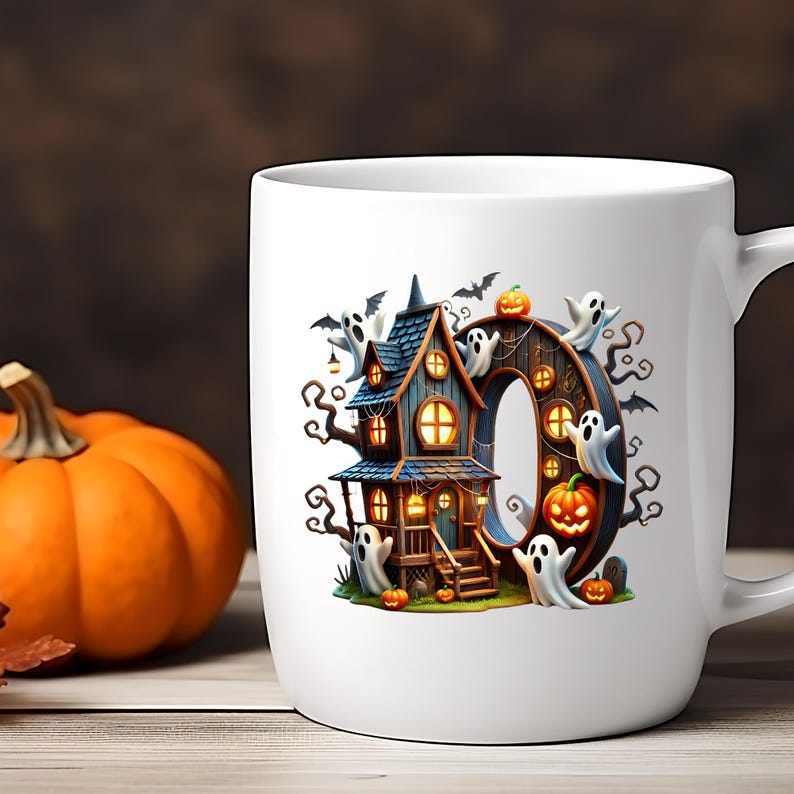 Halloween Haunted House Alphabet Clipart (PNG) - Etsy