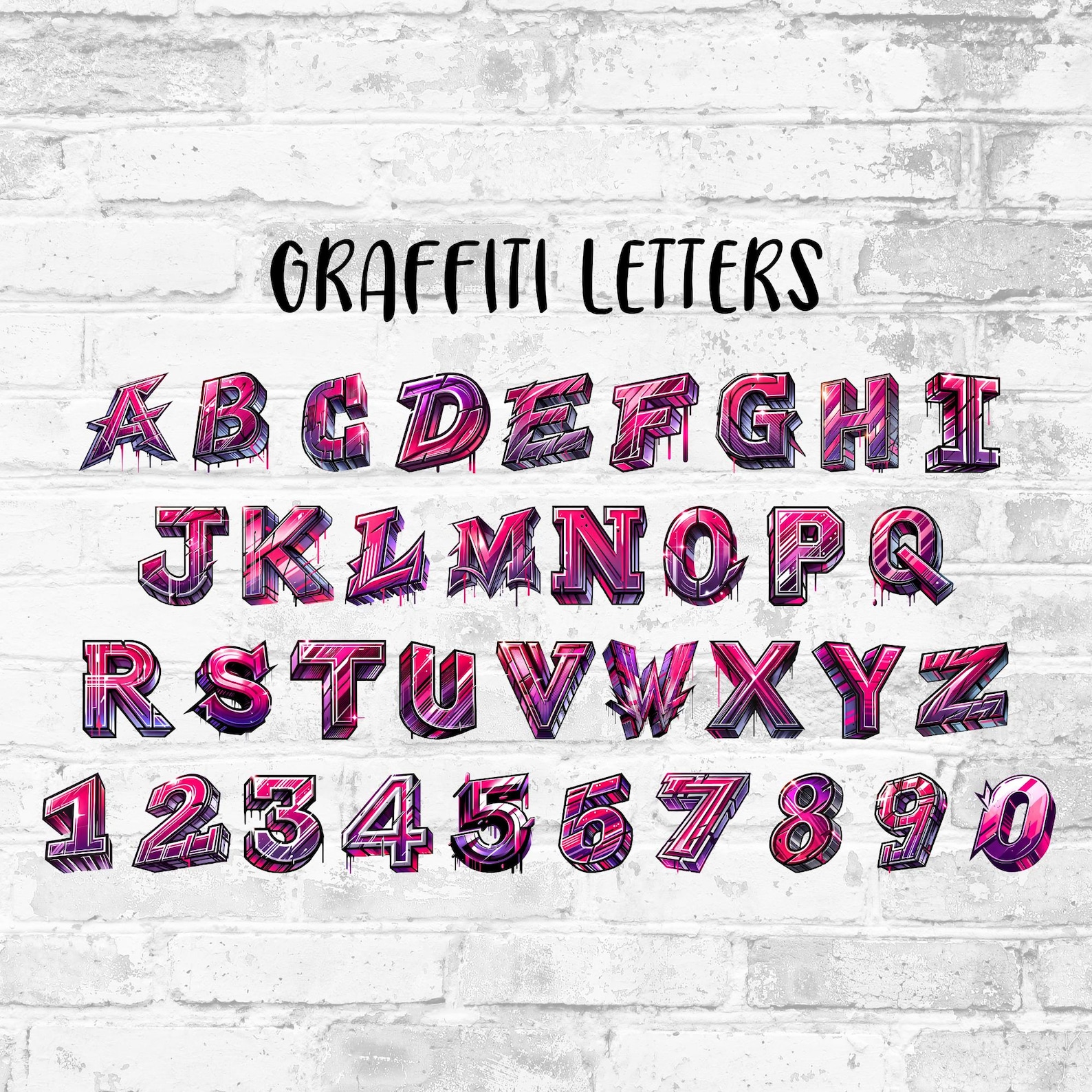 Graffiti Alphabet PNG Bundle: Urban Font Designs (digital Download) - Etsy