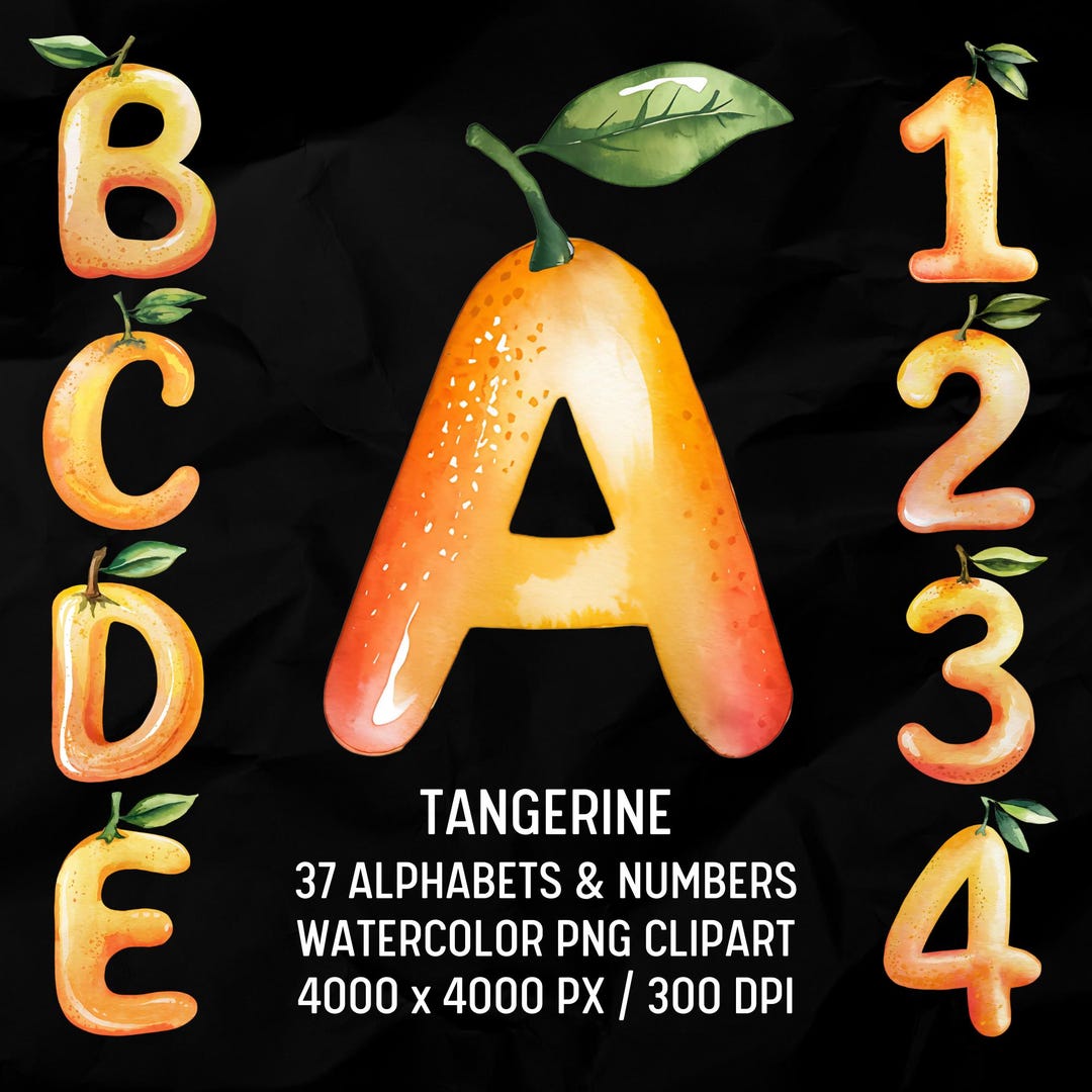 Orange Letter Clipart PNG, Watercolor Citrus Alphabet, Floral ...