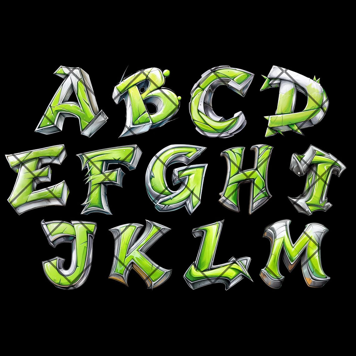 Dripping Graffiti Font: Urban PNG Alphabet (digital Download) - Etsy