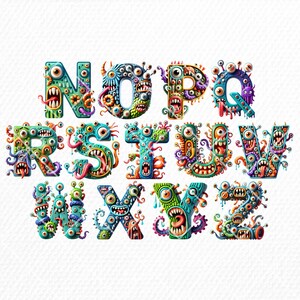 Monster Alphabet Clip Art, 3D Letters for Kids, Teachers, Crafts ...