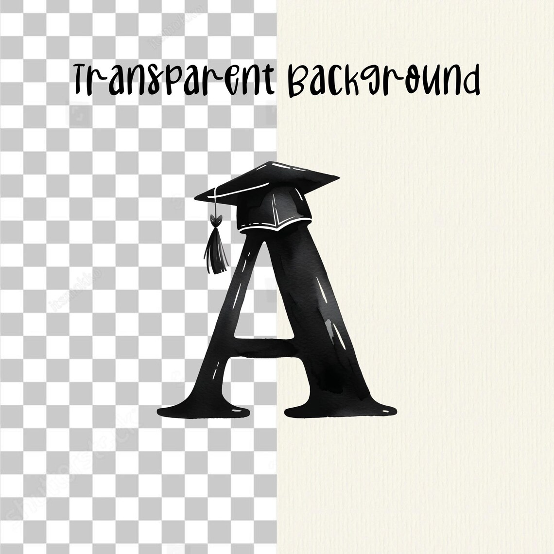 Graduation Alphabet Clipart, Diploma Letter PNG, Cap Font, Graduation ...