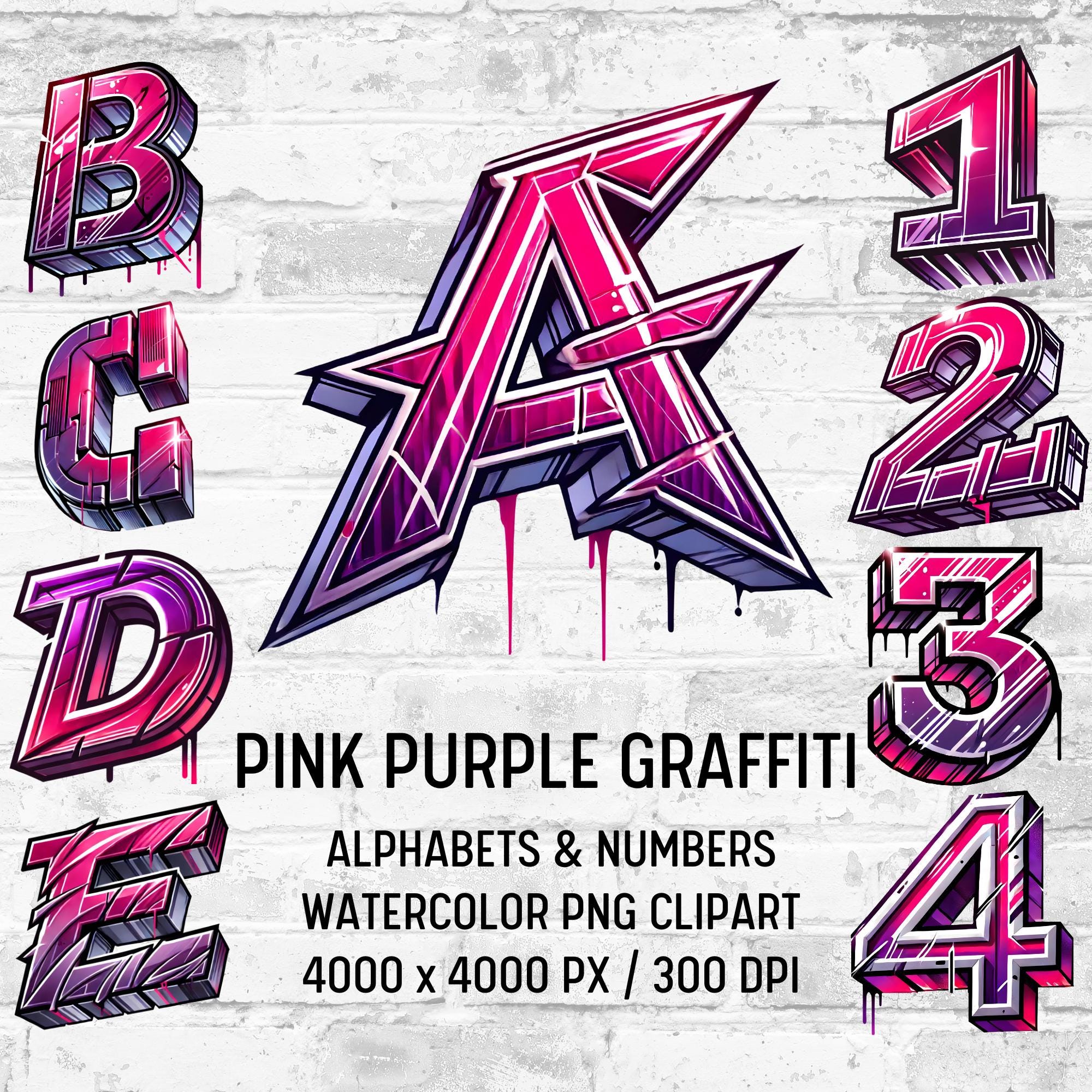 Dripping Graffiti Font: Urban PNG Alphabet (digital Download) - Etsy