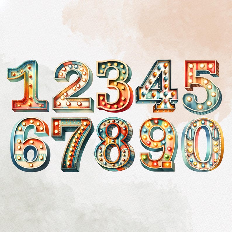 Retro Marquee Alphabet Clipart, Vintage Theater Letter, Light Bulb Sign ...