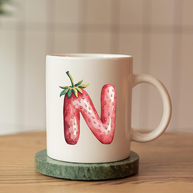 Watercolor Strawberry Alphabet Letters PNG Clipart Set, Cute Berry Font ...