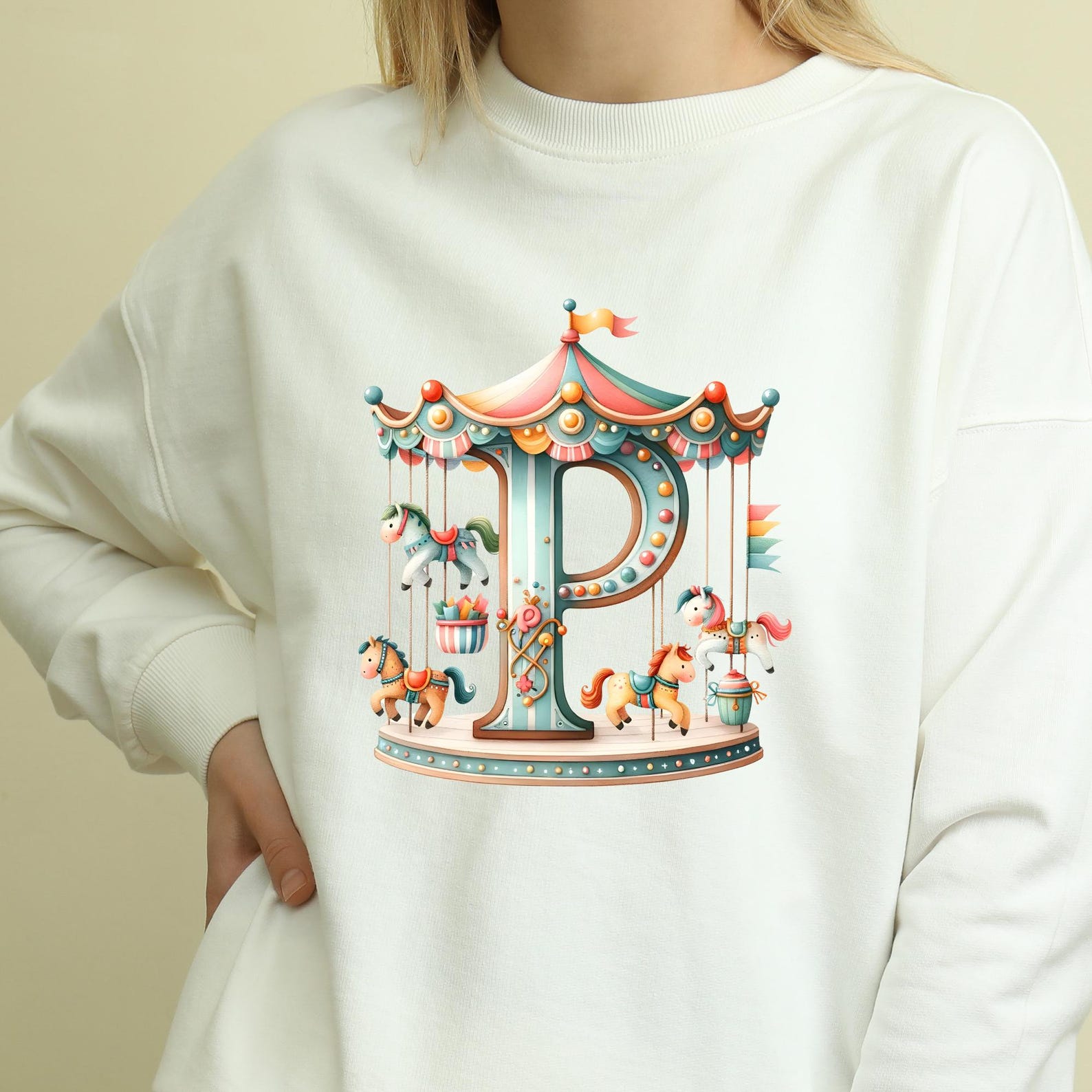 Merry-go-round Alphabet Clipart, Carnival Letters PNG Designs, Vintage ...